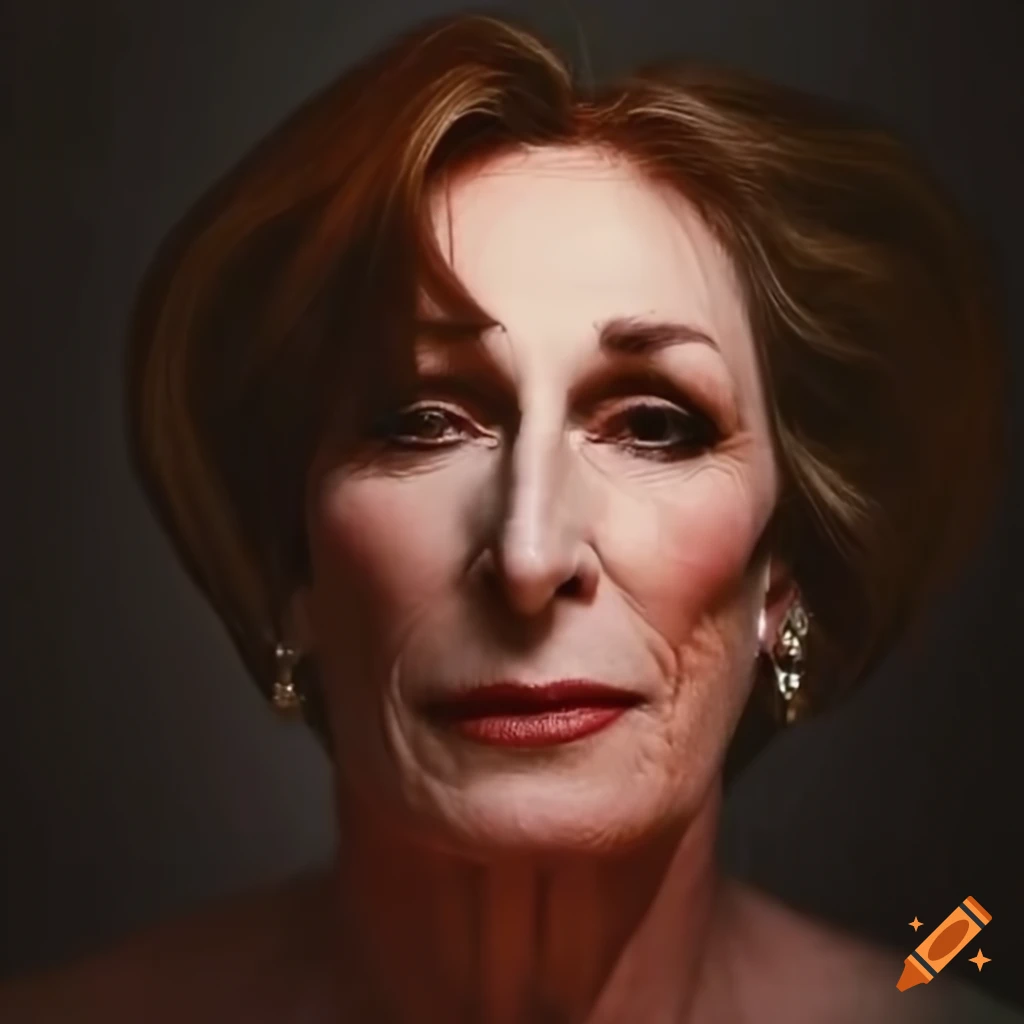 Fusion of actresses Anjelica Huston and Glenn Close in photorealistic ...