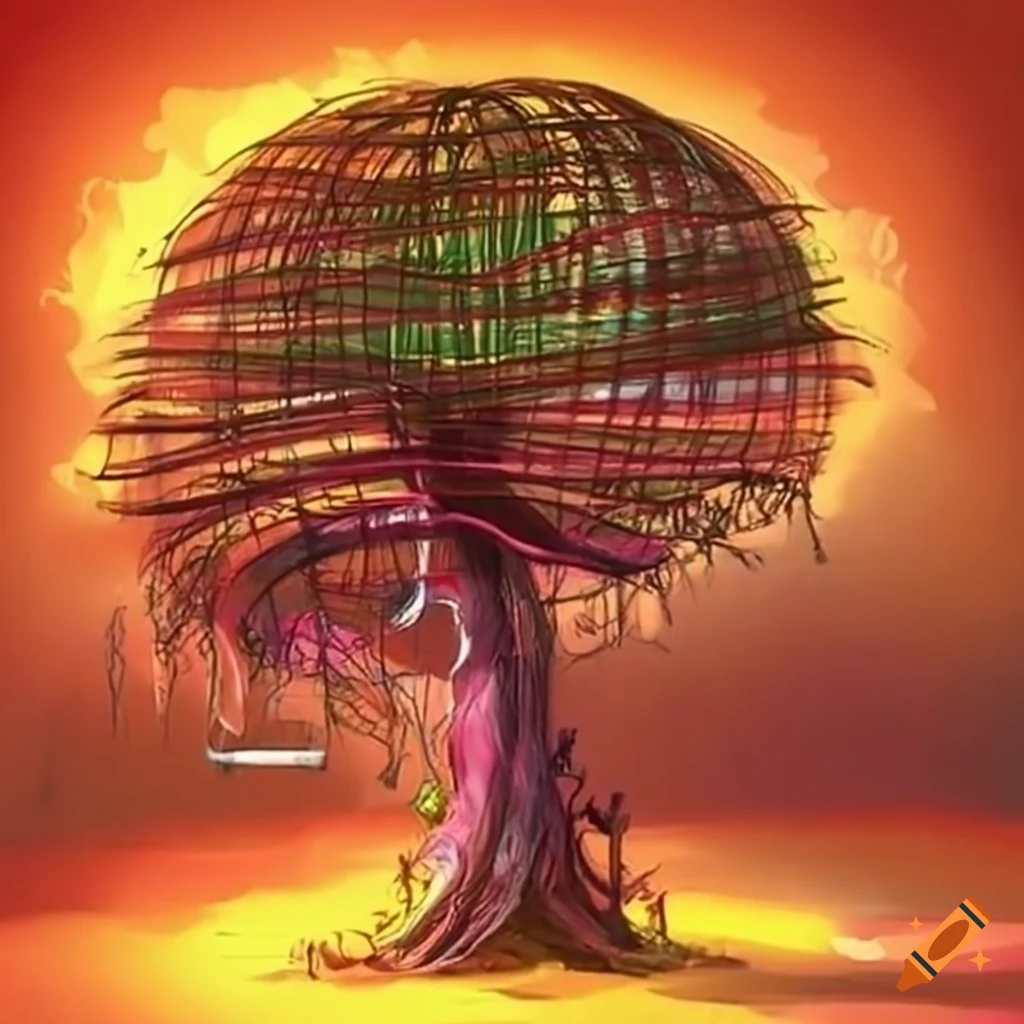 Tree with impressive slinky skills on Craiyon