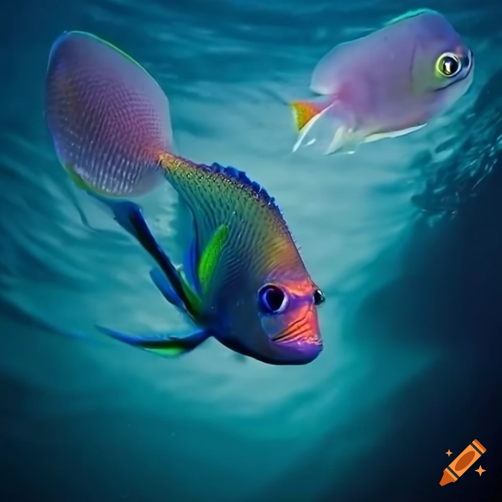 Group of exotic fish in mesmerizing hyper-sharp micro photography ...