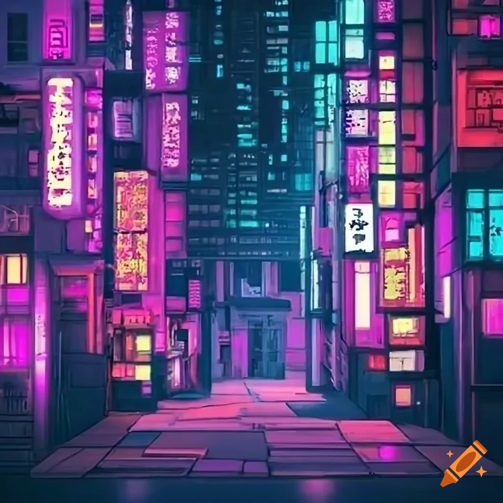 Cityscape with a cyberpunk vibe inspired by 80s japan on Craiyon