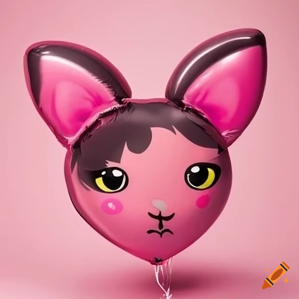 Large latex balloon with cat ears on Craiyon