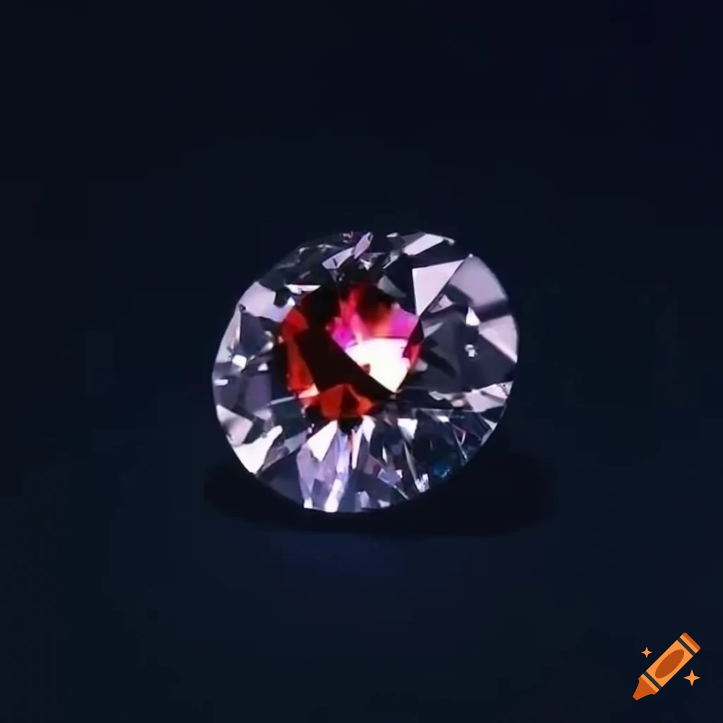 Highest purity diamond on red velvet with direct overhead light source ...