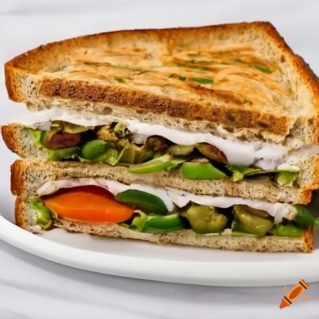 Vegetable sandwich on Craiyon