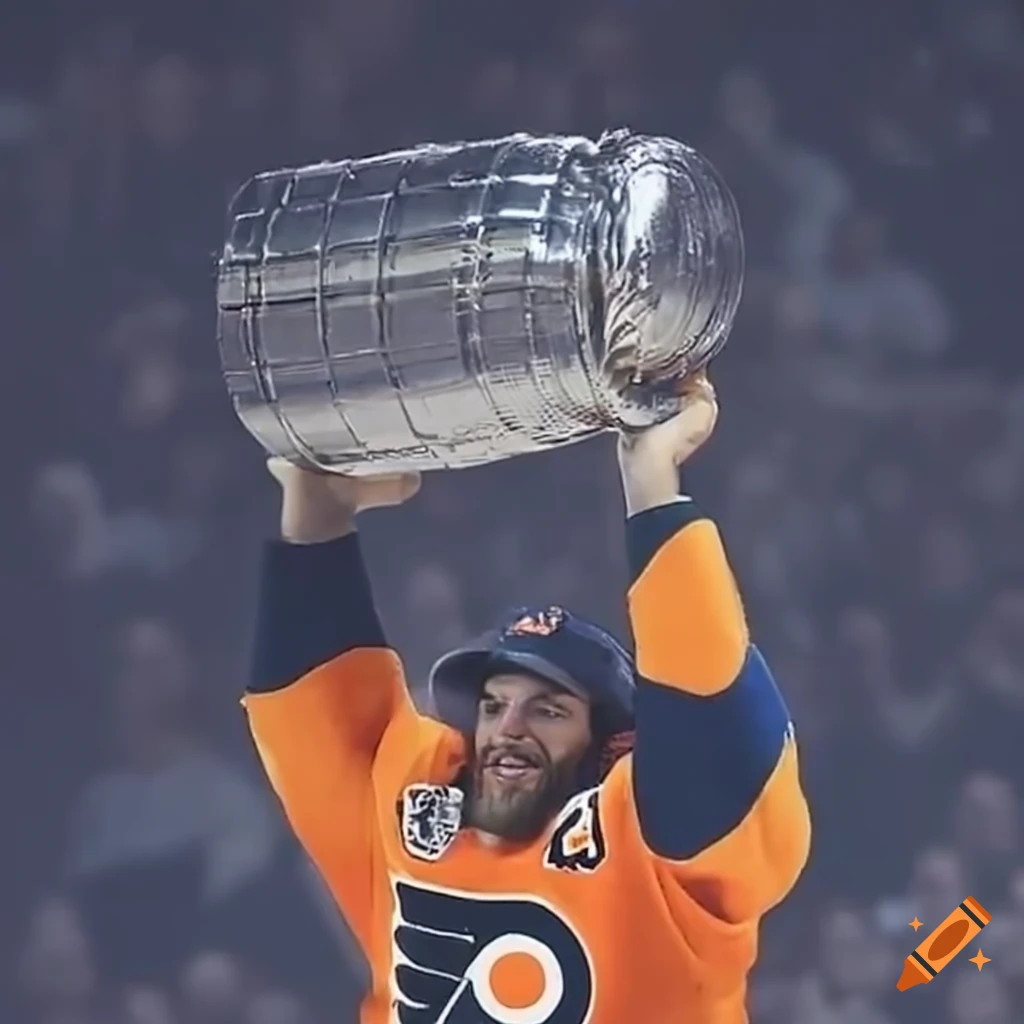 Zac rinaldo lifting the stanley cup on Craiyon