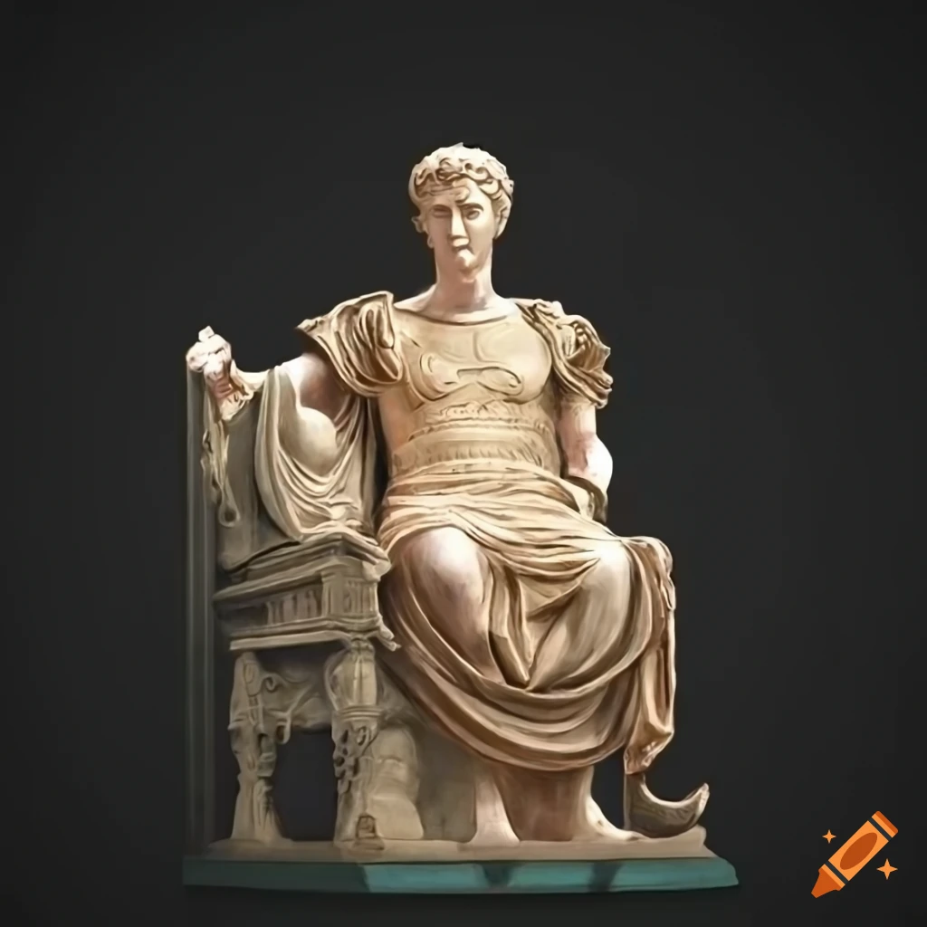 Augustus sitting on a throne on Craiyon