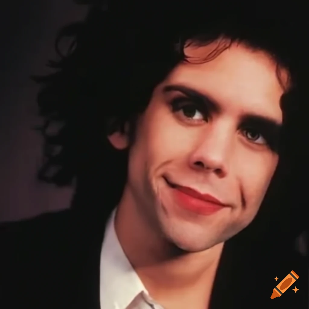 Mika singer with long hair in 1990s new york on Craiyon