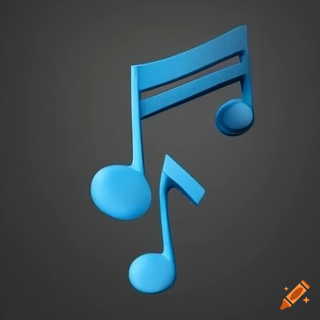 Blue musical notes floating in the darkness on Craiyon