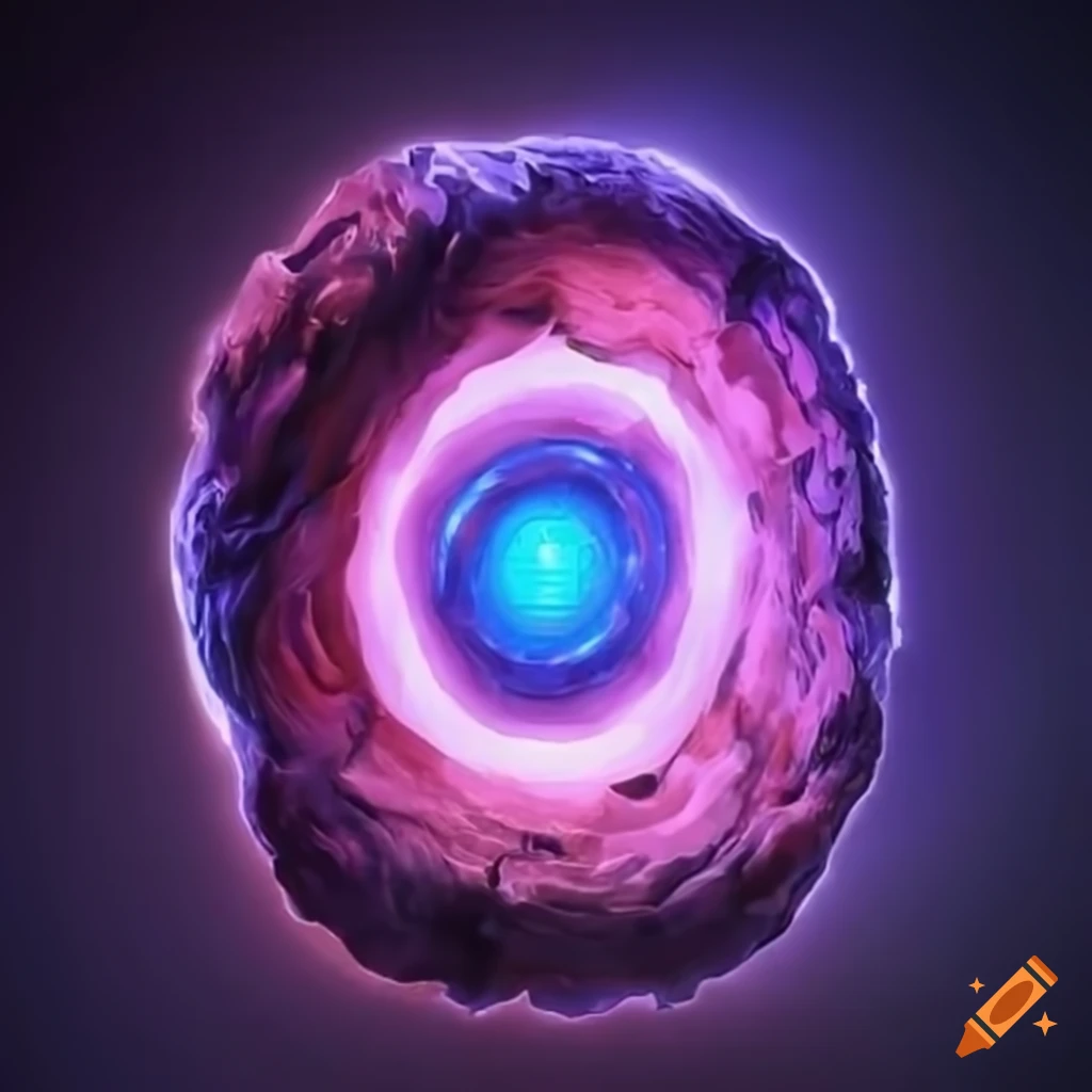 Word 'portal' with the letter o depicted as a portal on Craiyon