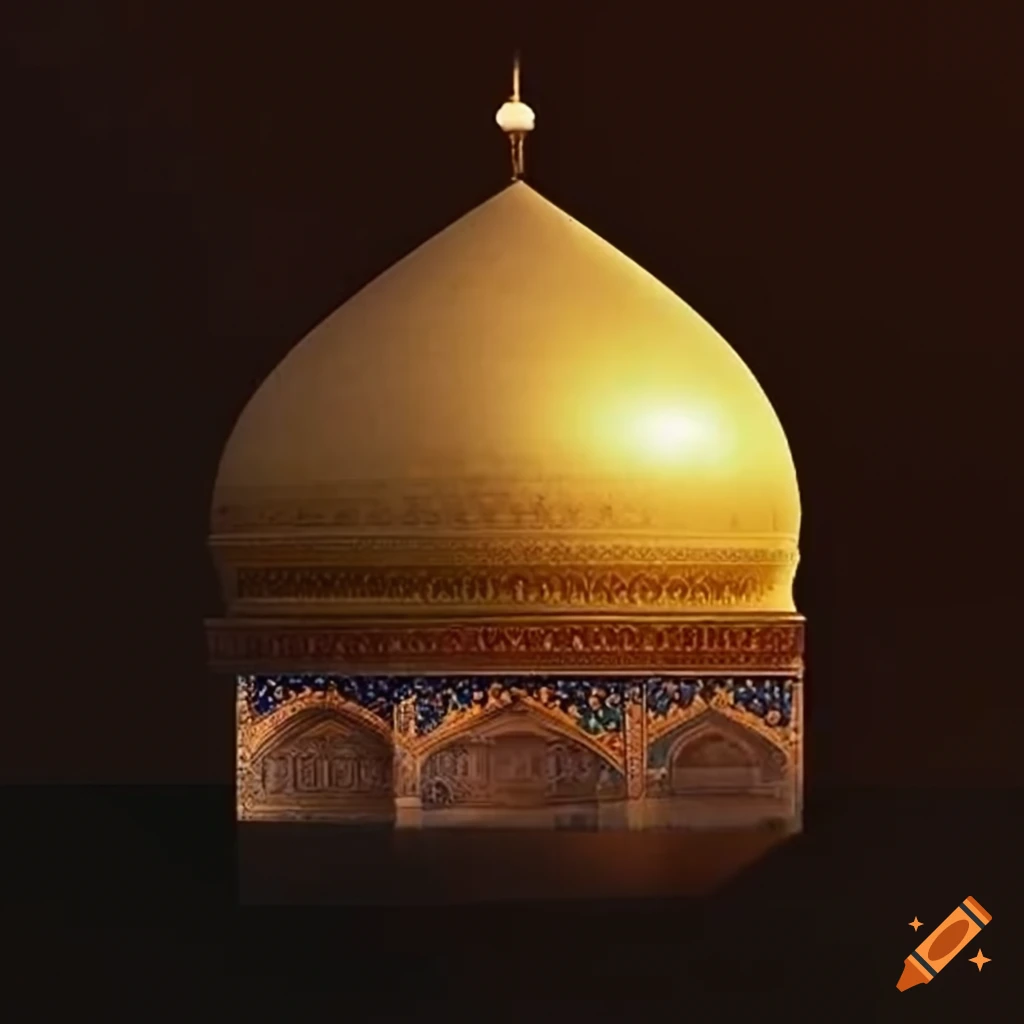 Geometric drawing of the Dome of Imam Ali as animation on Craiyon
