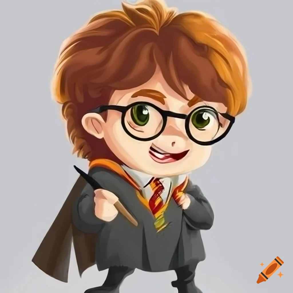 Cartoon depiction of harry potter character on Craiyon