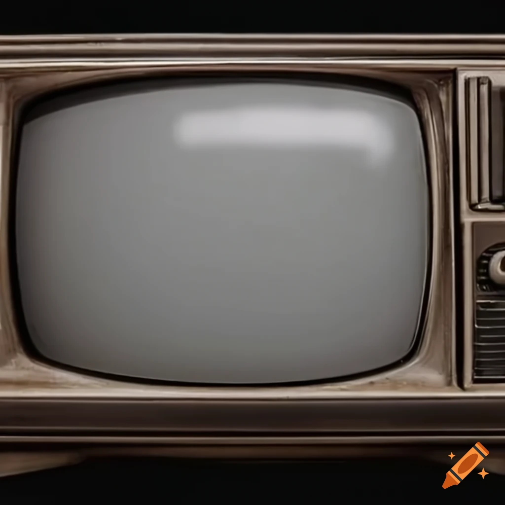 Close up of an old tv from the front view on Craiyon