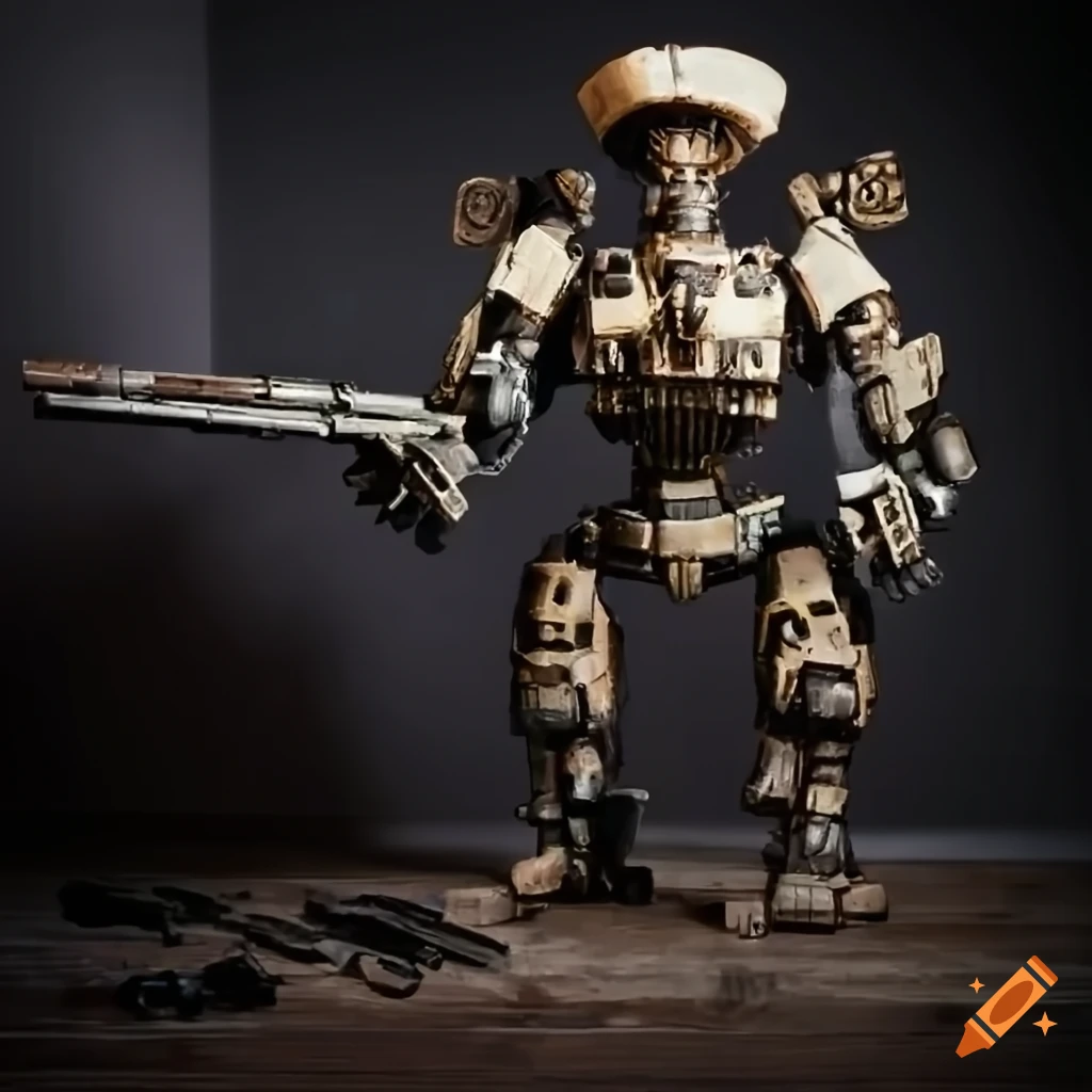 Mech with two pirate guns on Craiyon