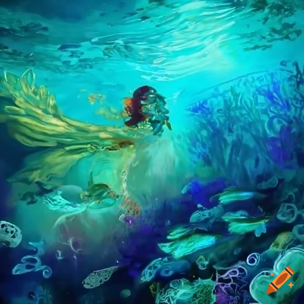 Underwater scene on Craiyon