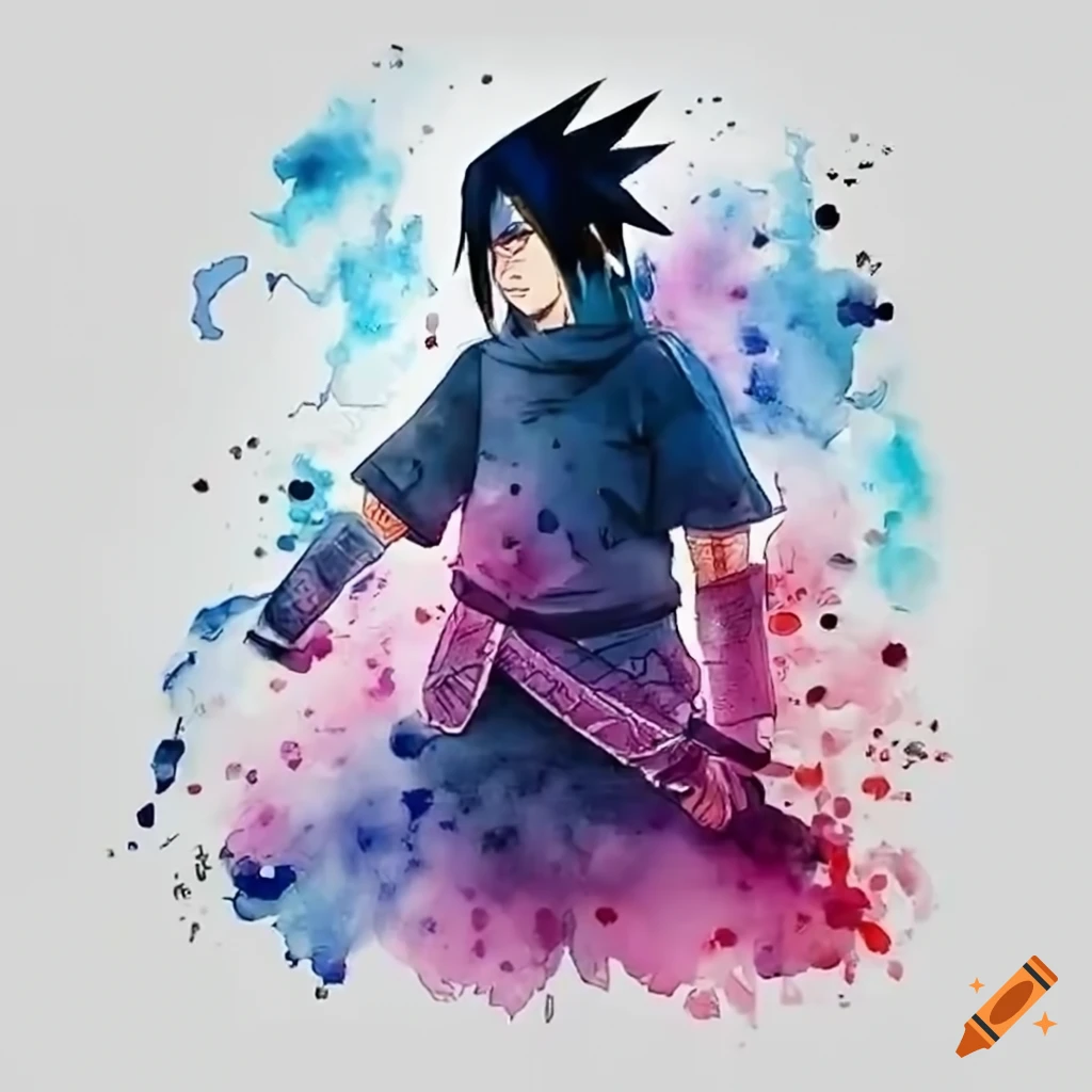 Sasuke uchiha wearing hashirama senju's armor on Craiyon