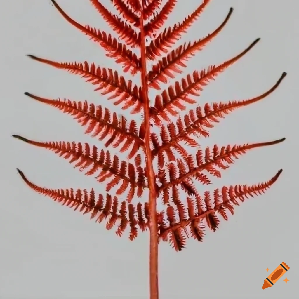 Red fern on white background on Craiyon