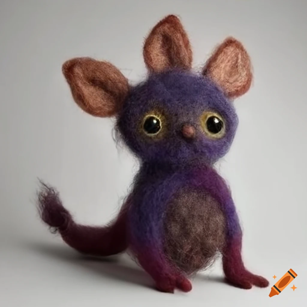 Handcrafted felted wool creatures with intricate clothing detail on Craiyon