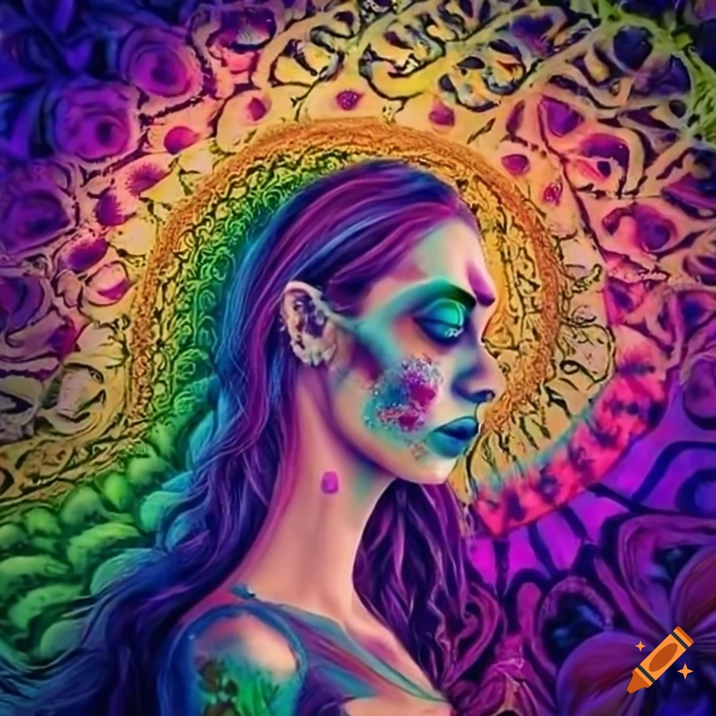 Abstract representation of feminine energy with a psychedelic vibe on ...