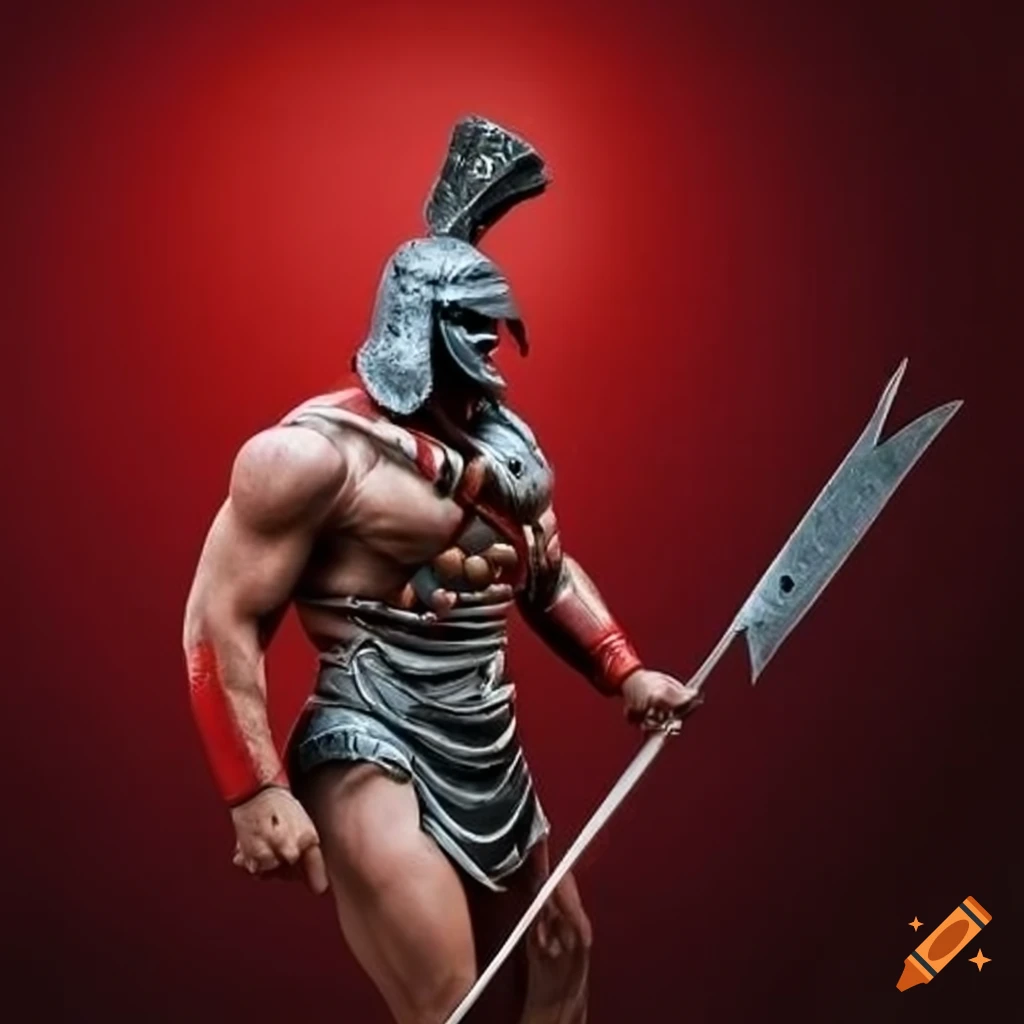 Red and grey gladiator on Craiyon