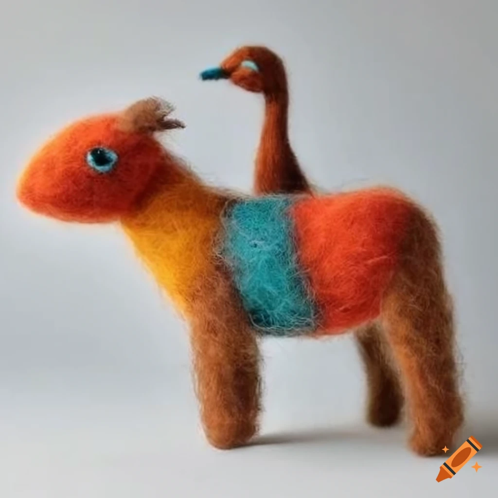 Detailed felted wool creatures with intricate clothing on Craiyon