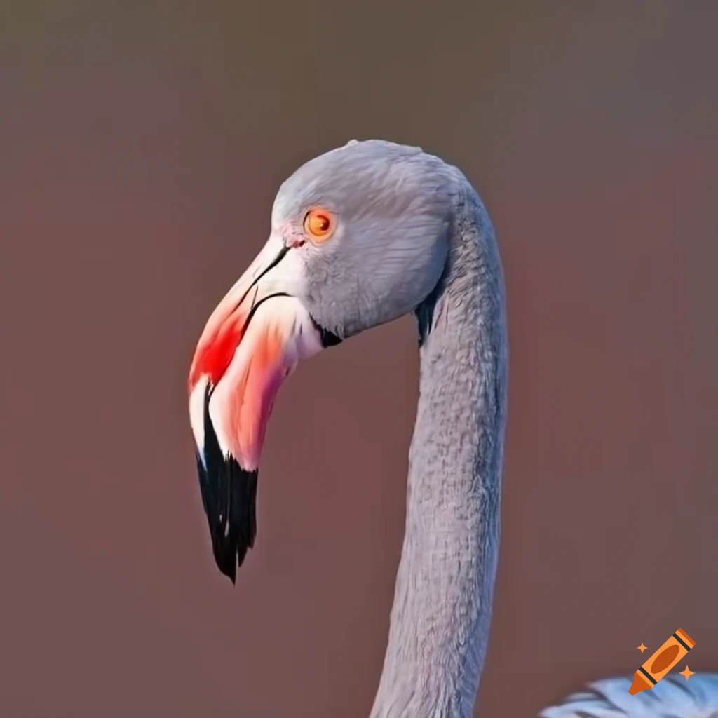 Stunning grey flamingo in vibrant red on Craiyon