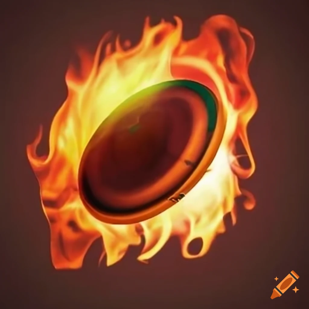 Frisbee with fiery design on Craiyon