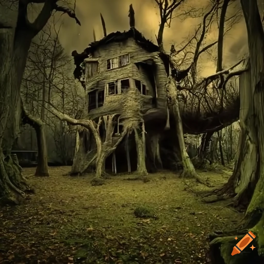 Eerie tree house on Craiyon