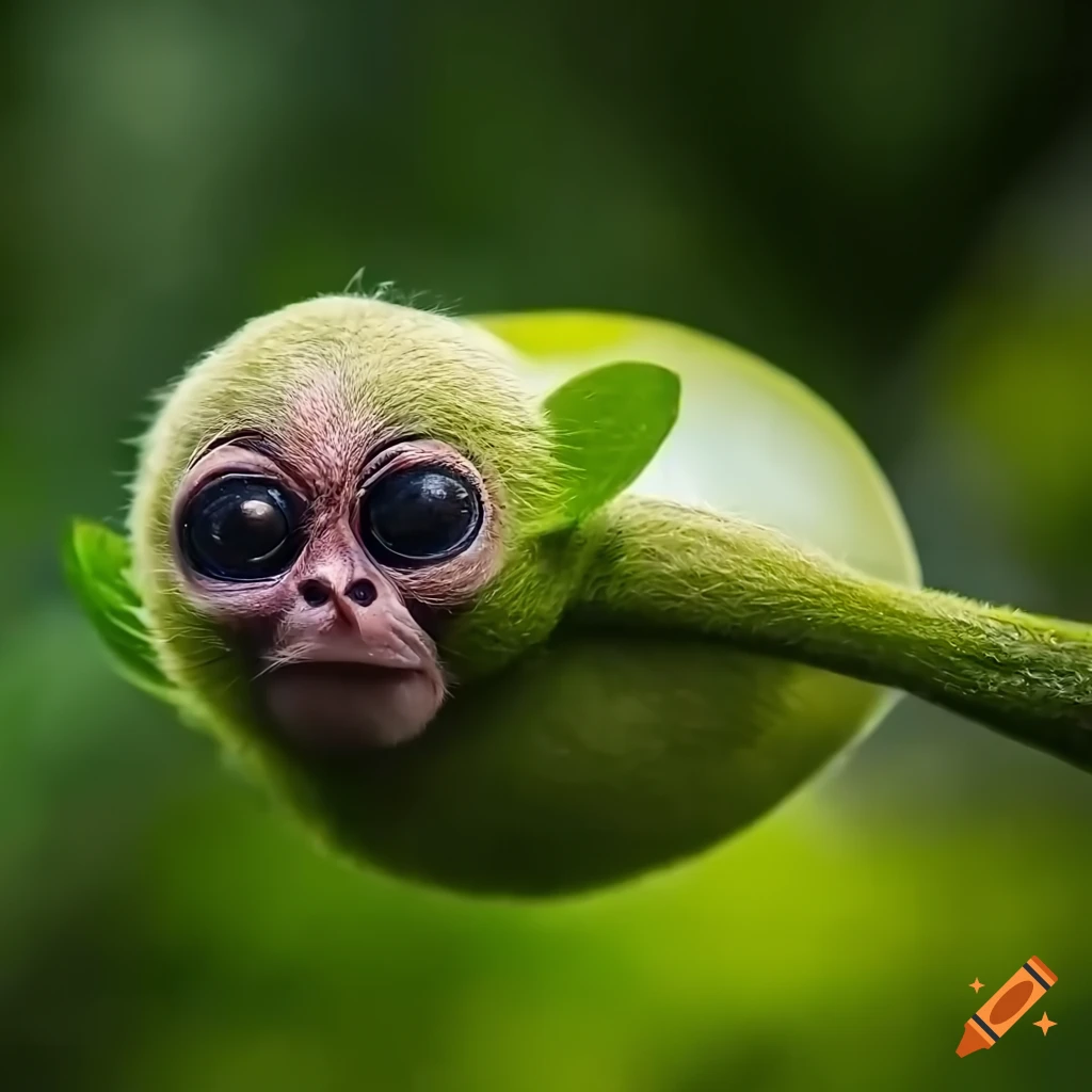 Beautiful alien flower monkey from outer space made of plants on Craiyon