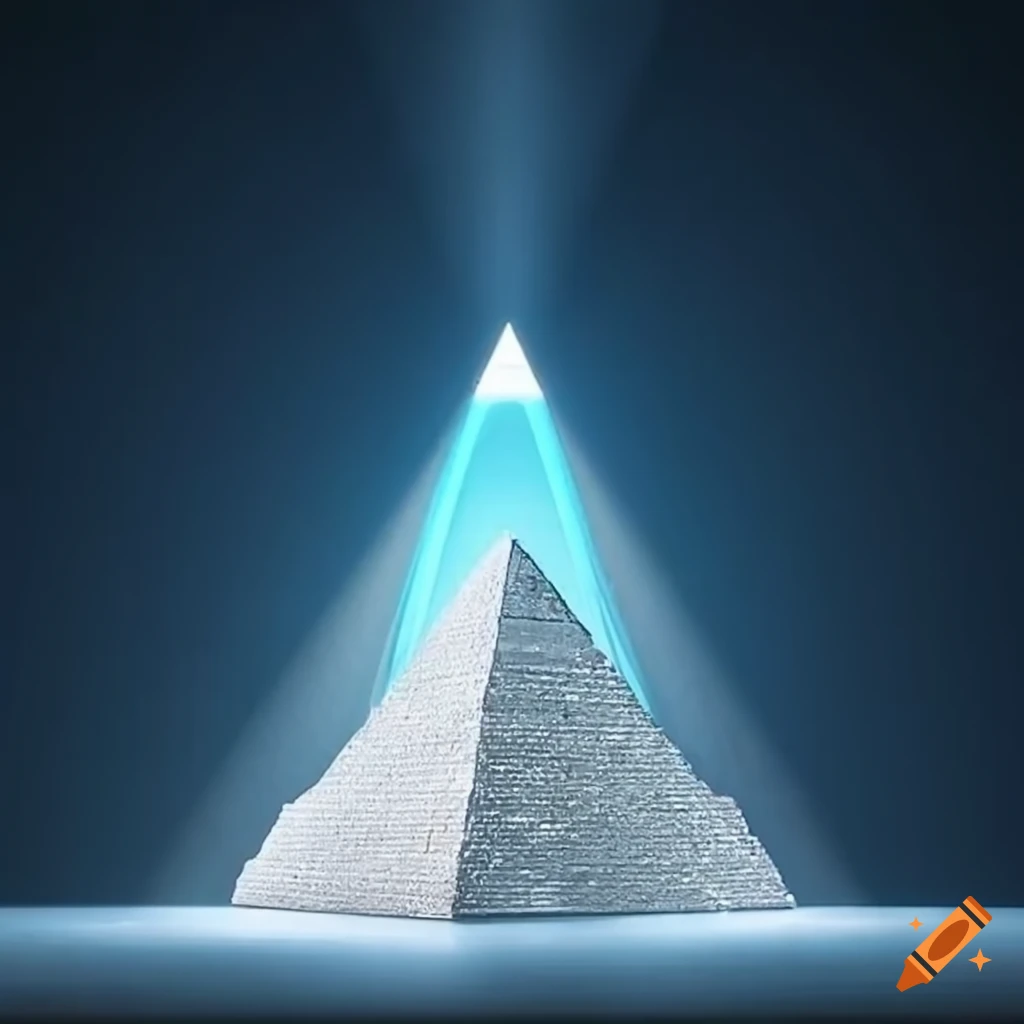 Floating pyramid with sky beam portal dimension on Craiyon