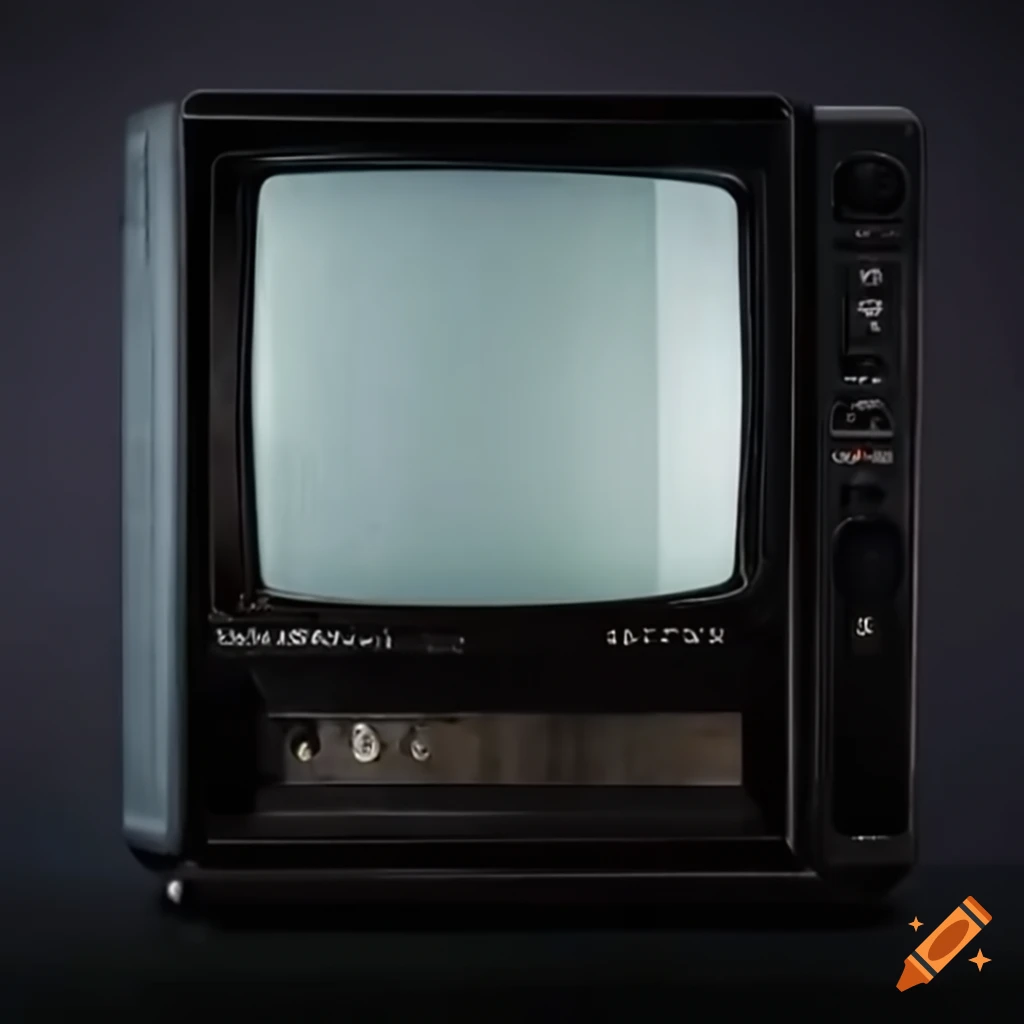 Close-up view of an old tv on Craiyon