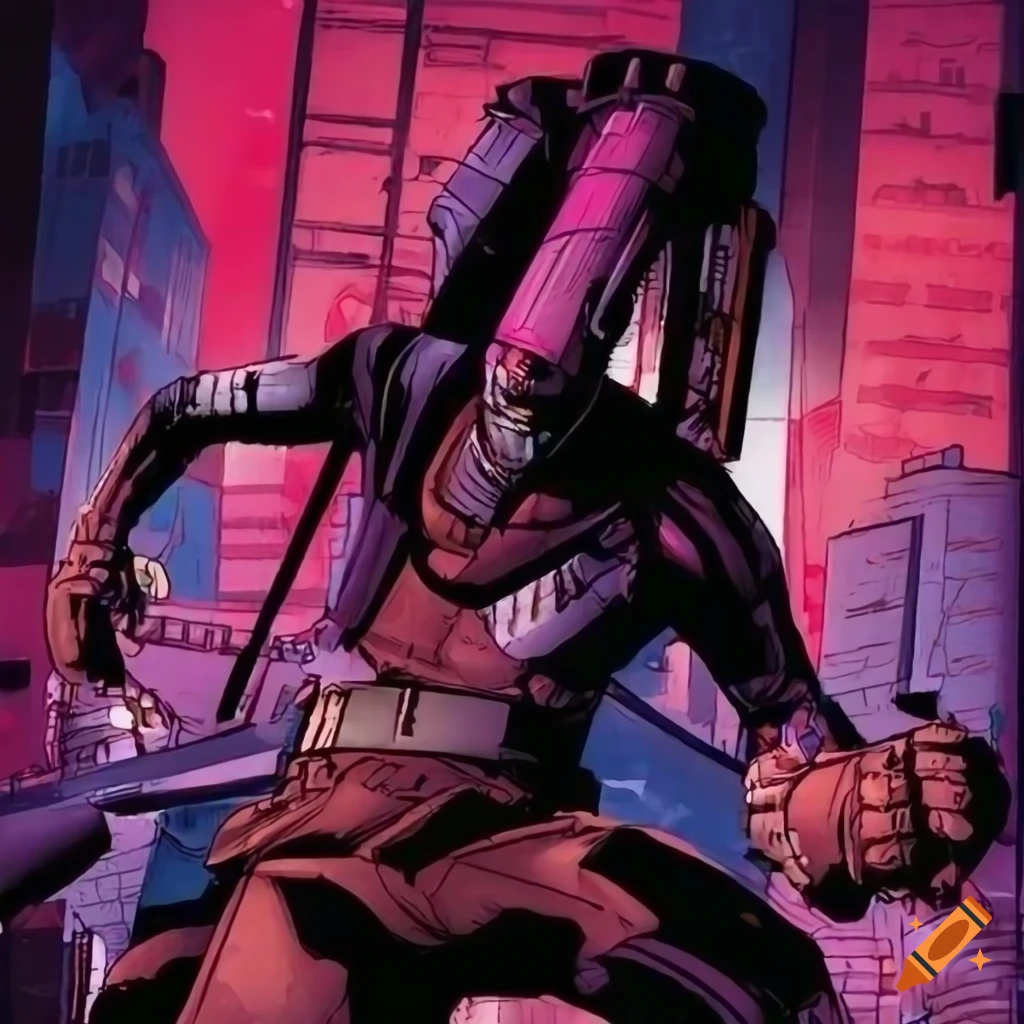 Sci-fi comic book cover in cyberpunk style by Mike Hinge and Steranko ...