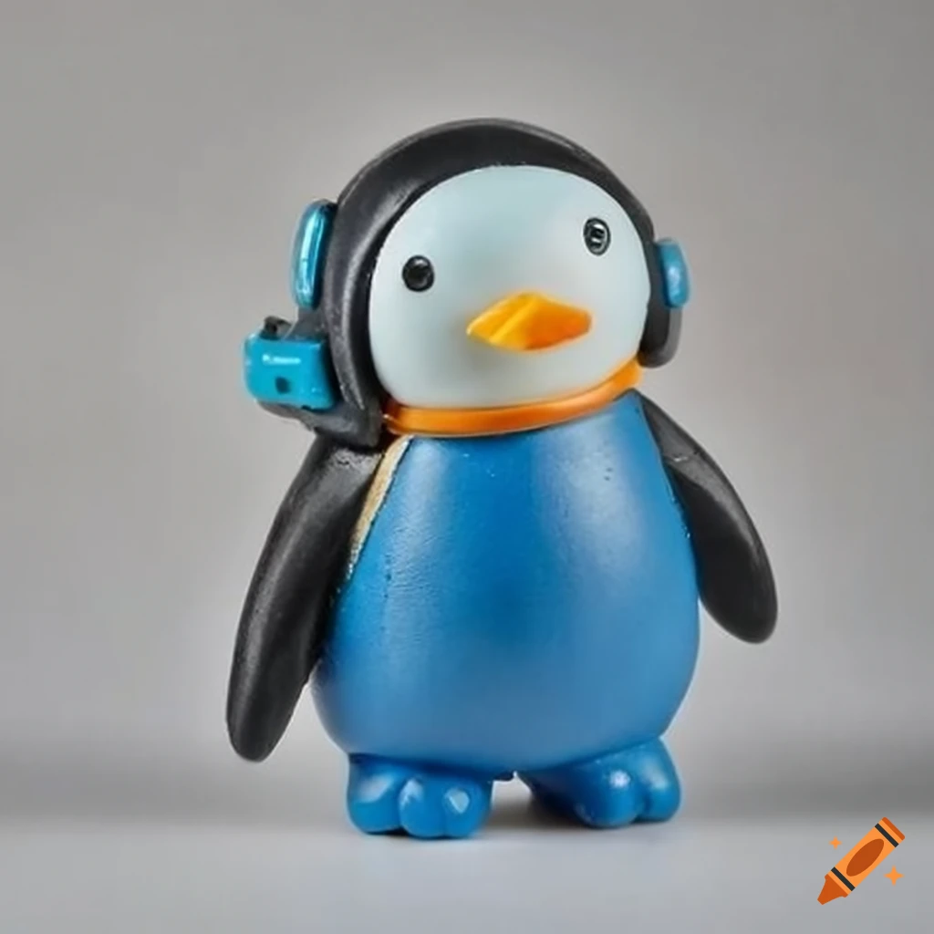Cute plasticine figurine of an astronaut penguin on Craiyon