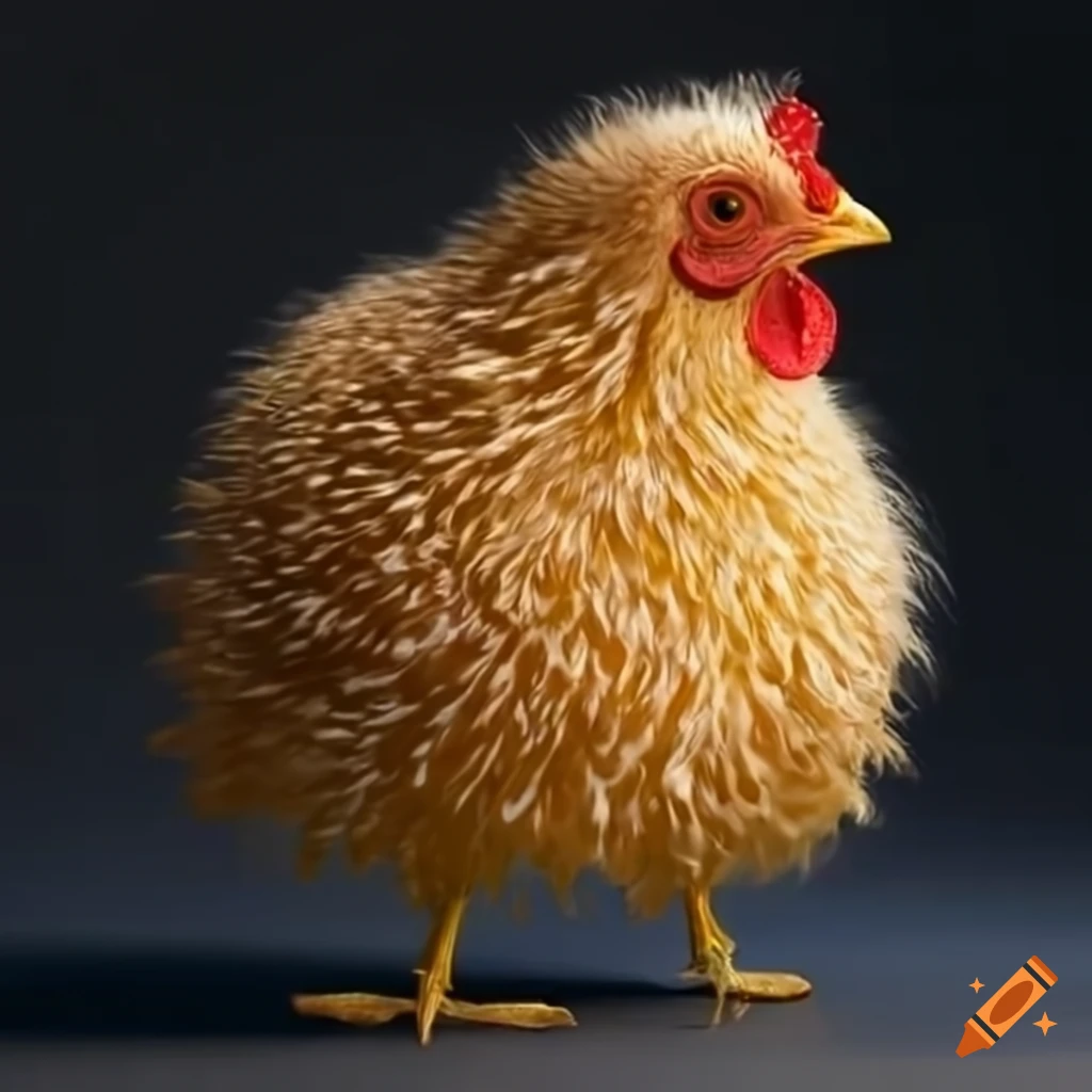 Abstract chicken sculpture made of orbs on Craiyon