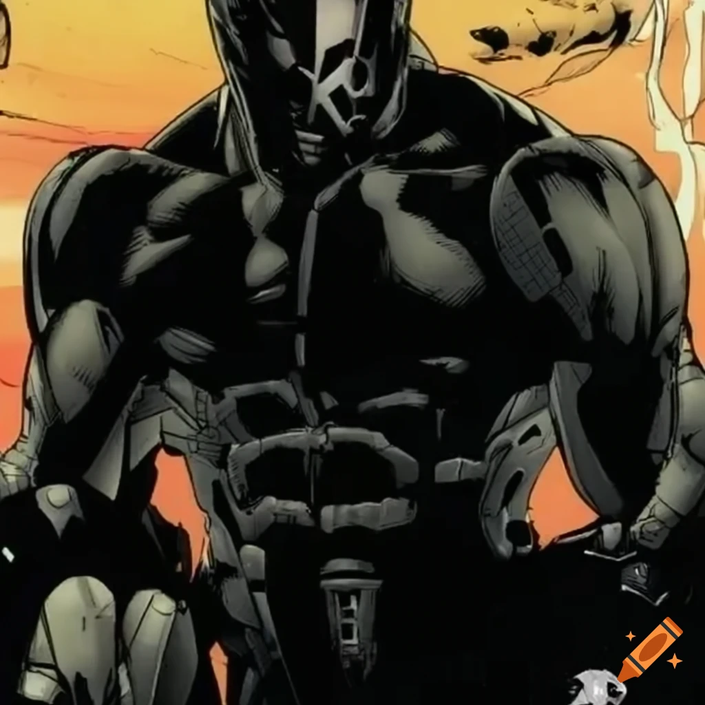 Comic book cyborg character on Craiyon