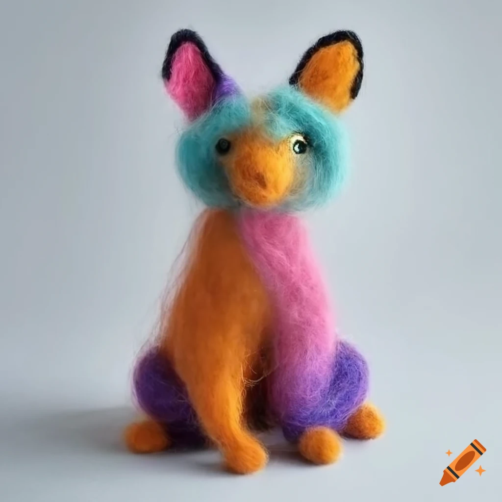 Felted wool creatures with detailed clothing on Craiyon