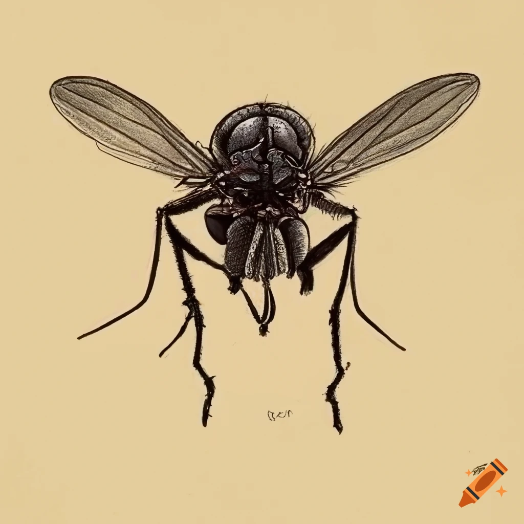 Pencil drawn fly on Craiyon