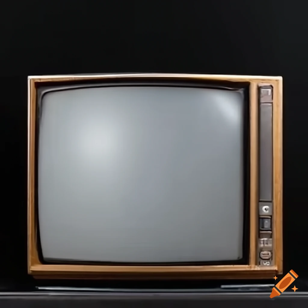 Close-up of an old TV with square screen on Craiyon