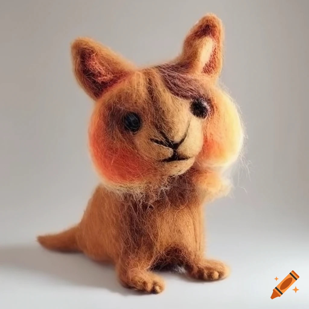 Detailed felted wool creatures in ornate clothing on Craiyon