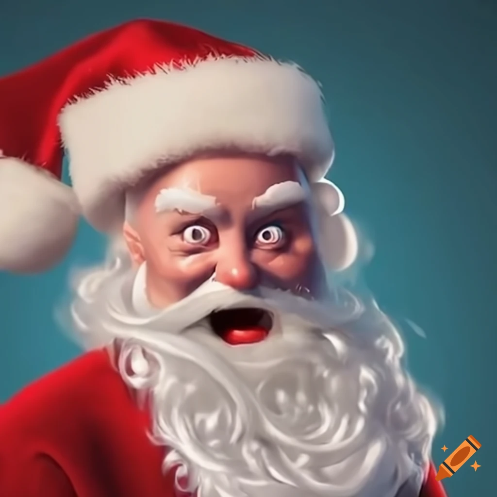 Santa claus with a stern expression on Craiyon