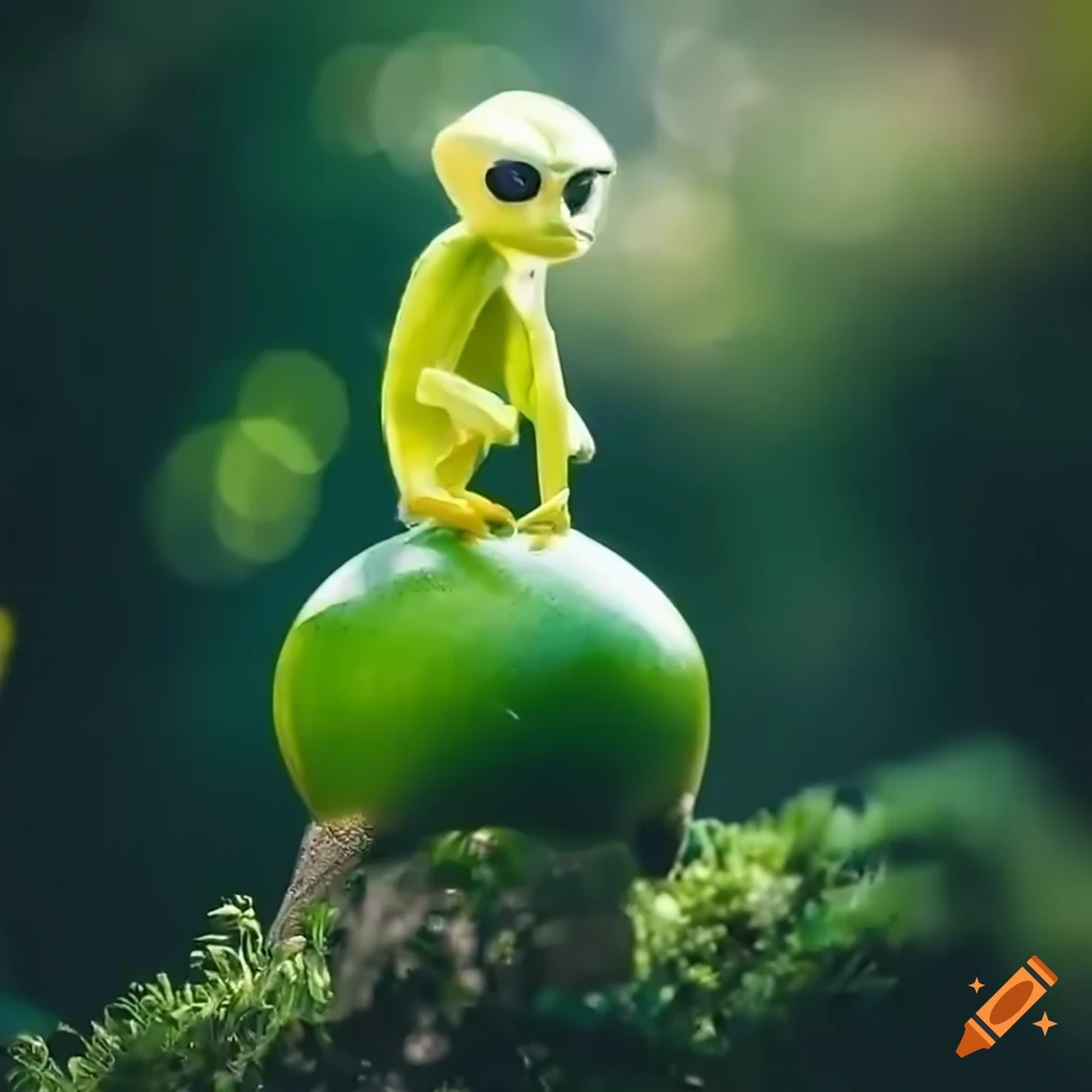 Beautiful alien flower monkey from outer space made of plants, and ...