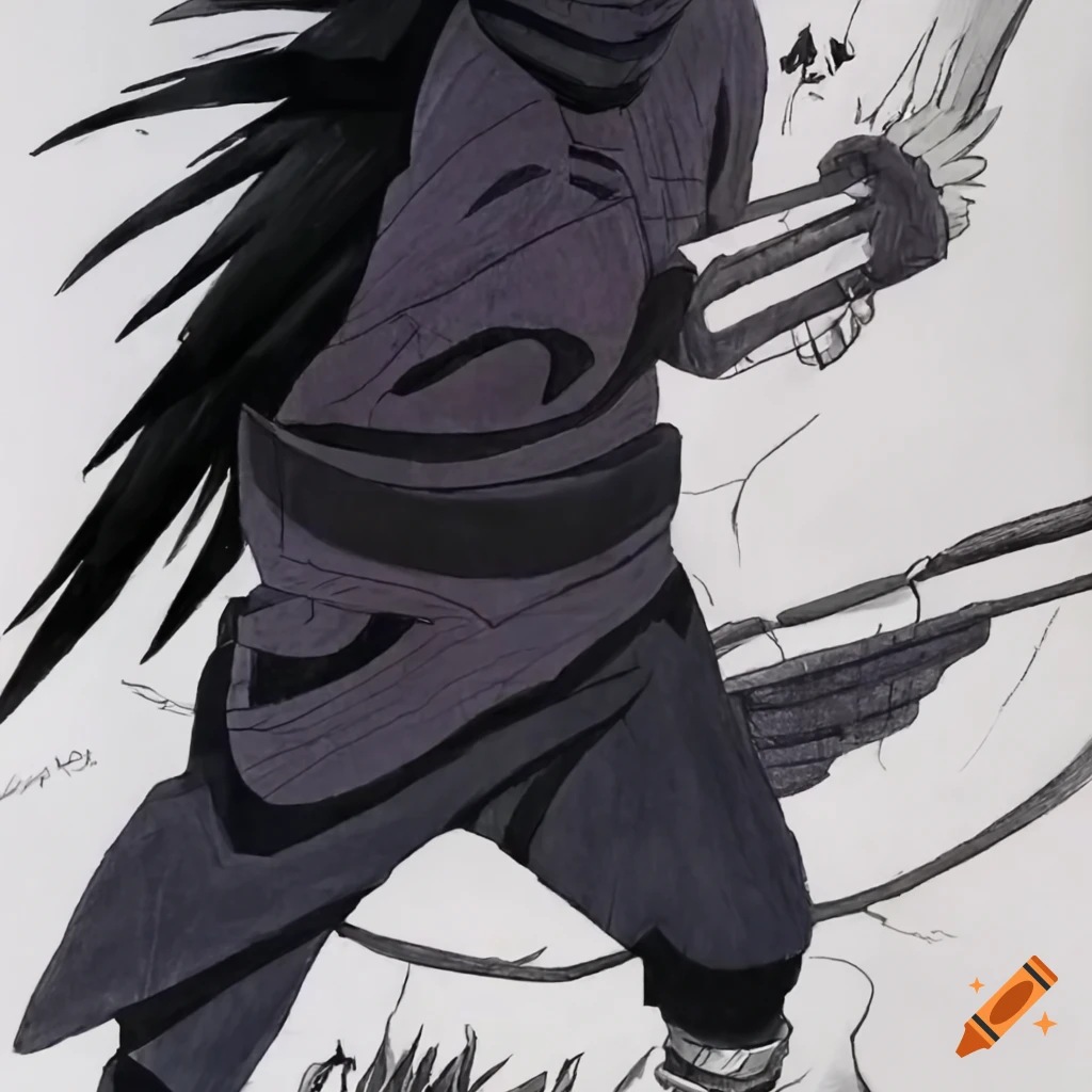 Sasuke uchiha wearing hashirama senju's armor on Craiyon