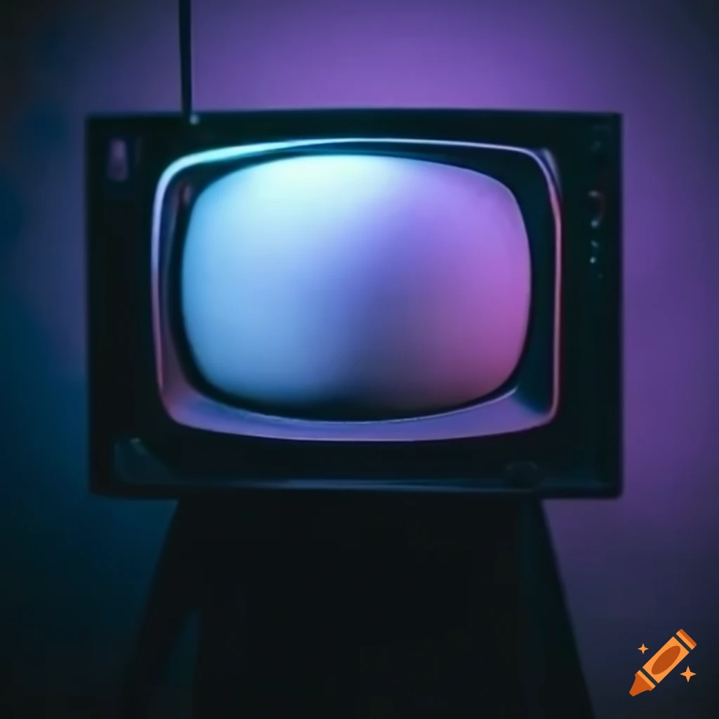 Close up front view of old vintage tv on Craiyon