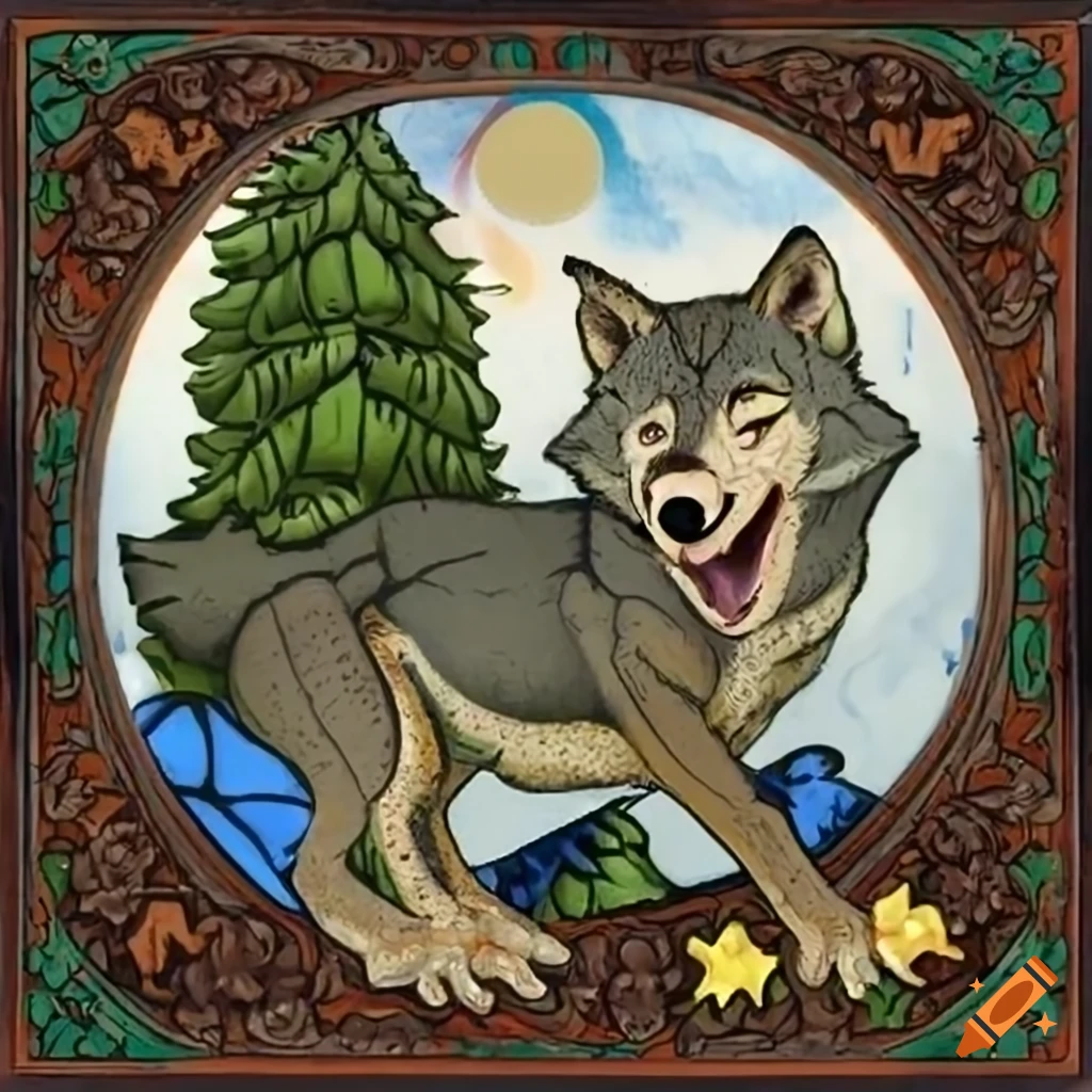 Wolf with frog features on Craiyon