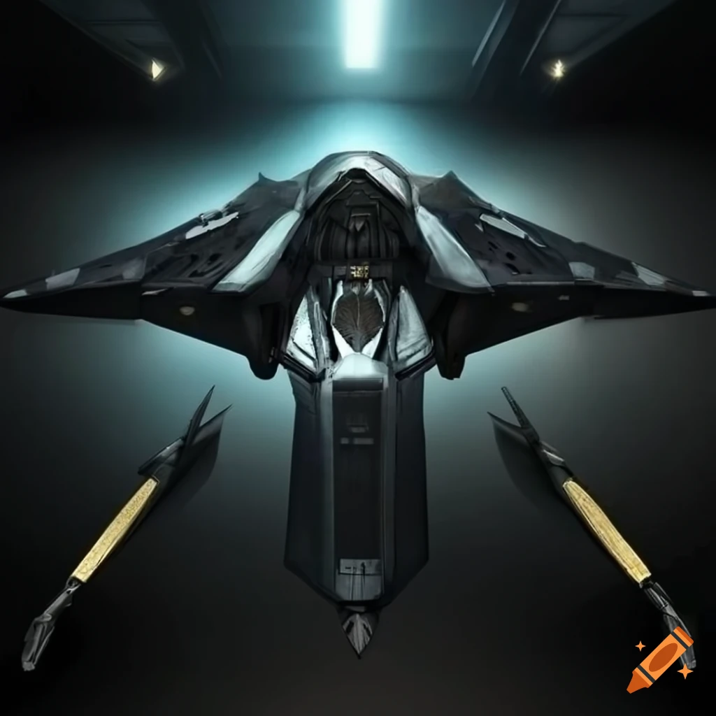 Stealth delta 7b jedi interceptor in ancient jedi hangar on Craiyon