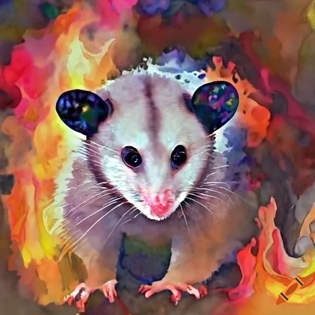 Possum observing fire on Craiyon