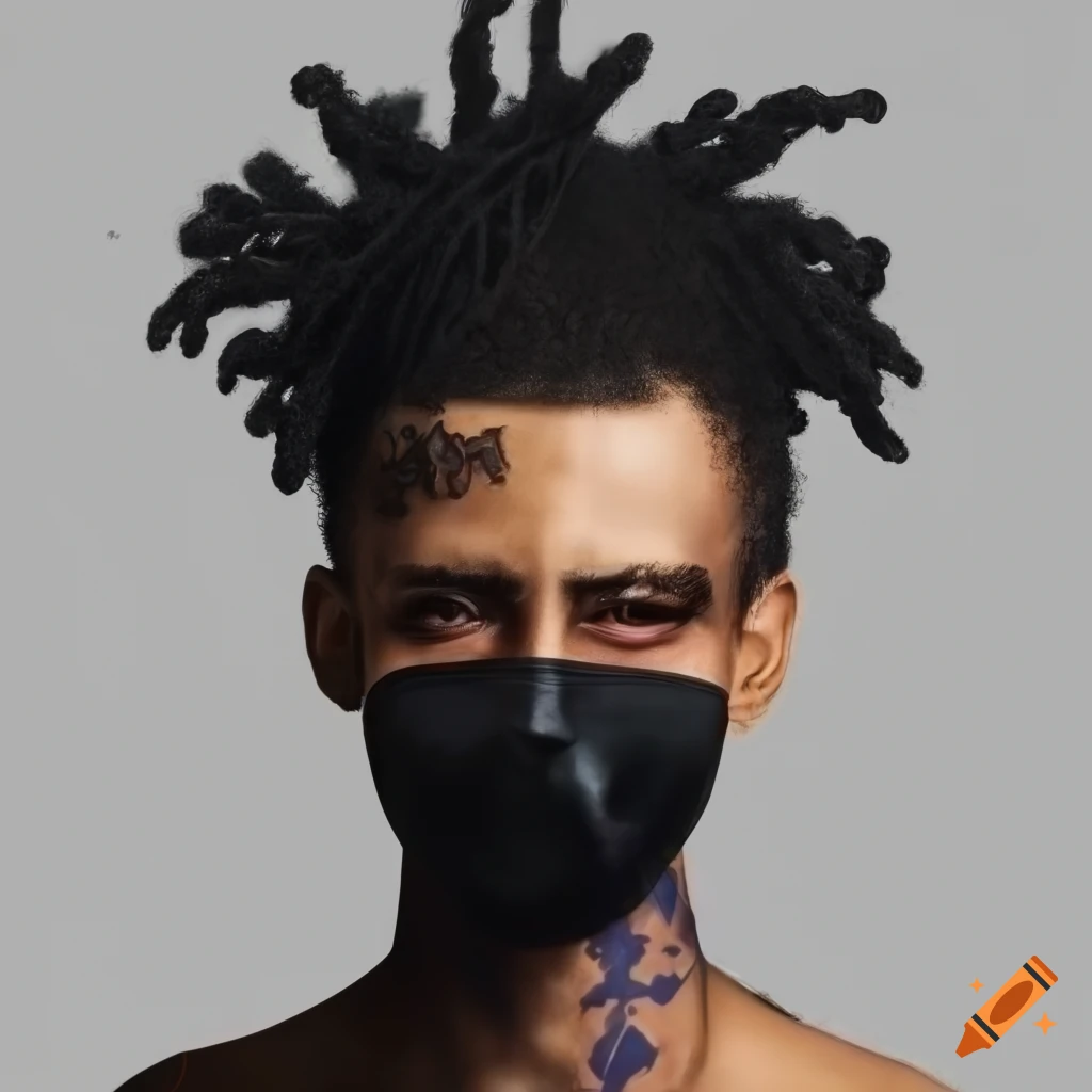 Young adult man with emo style and mask on face on Craiyon