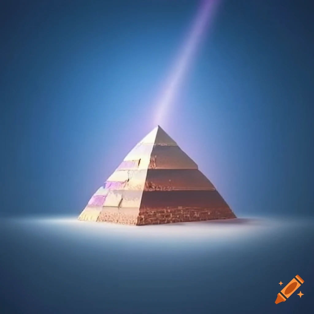 Floating pyramid with sky beam on Craiyon