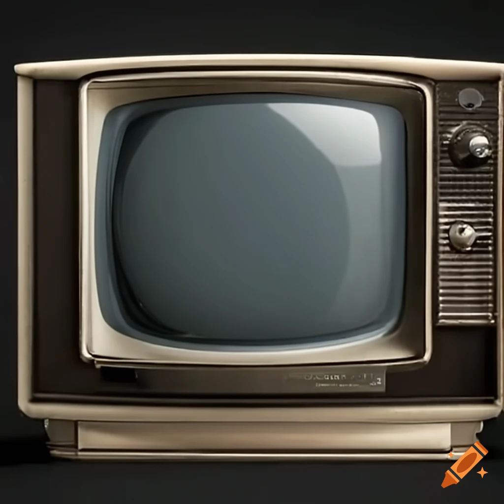 Close-up front view of an old tv on Craiyon