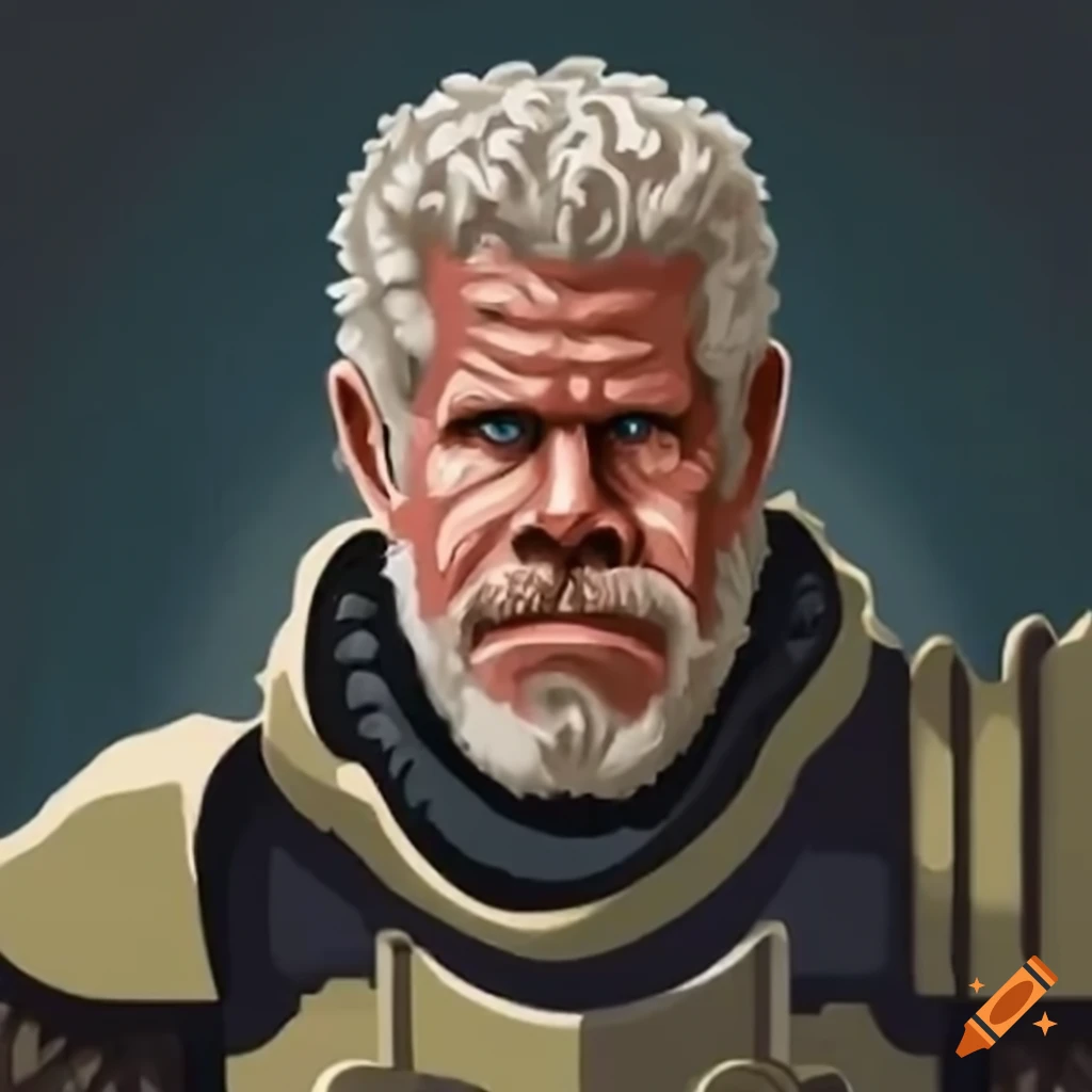 Ron perlman as a paladin from dnd on Craiyon