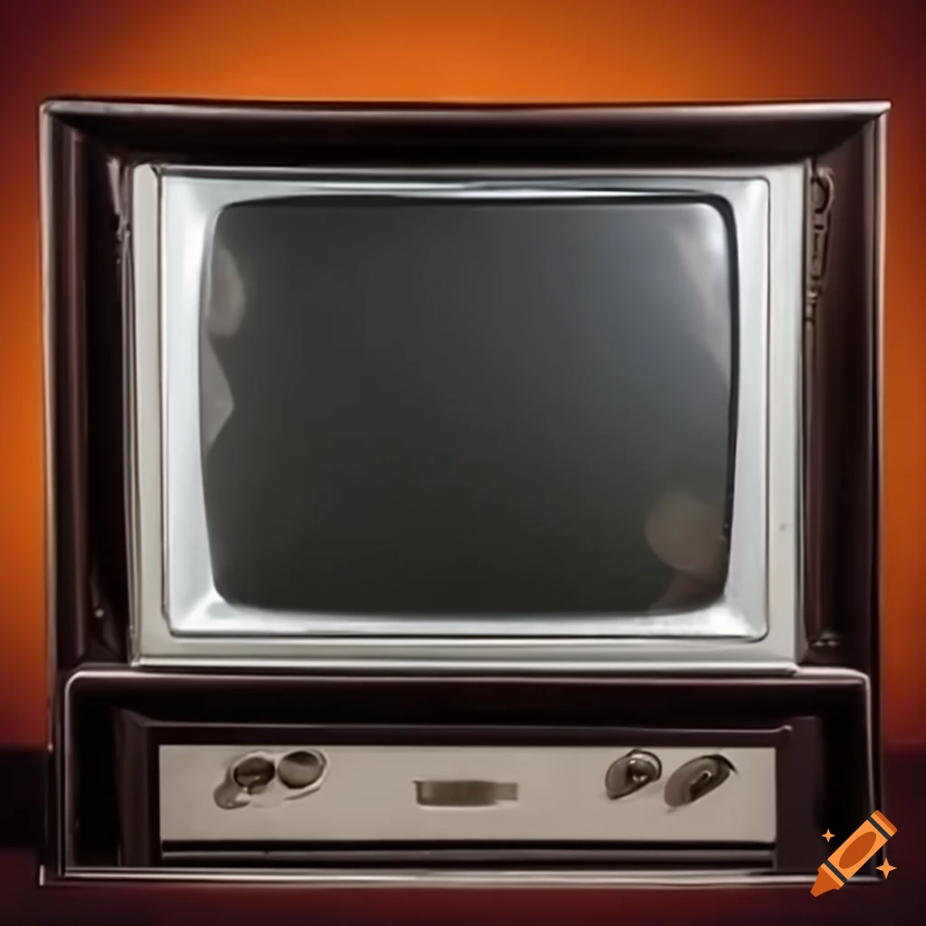 Close up of an old square tv screen on Craiyon