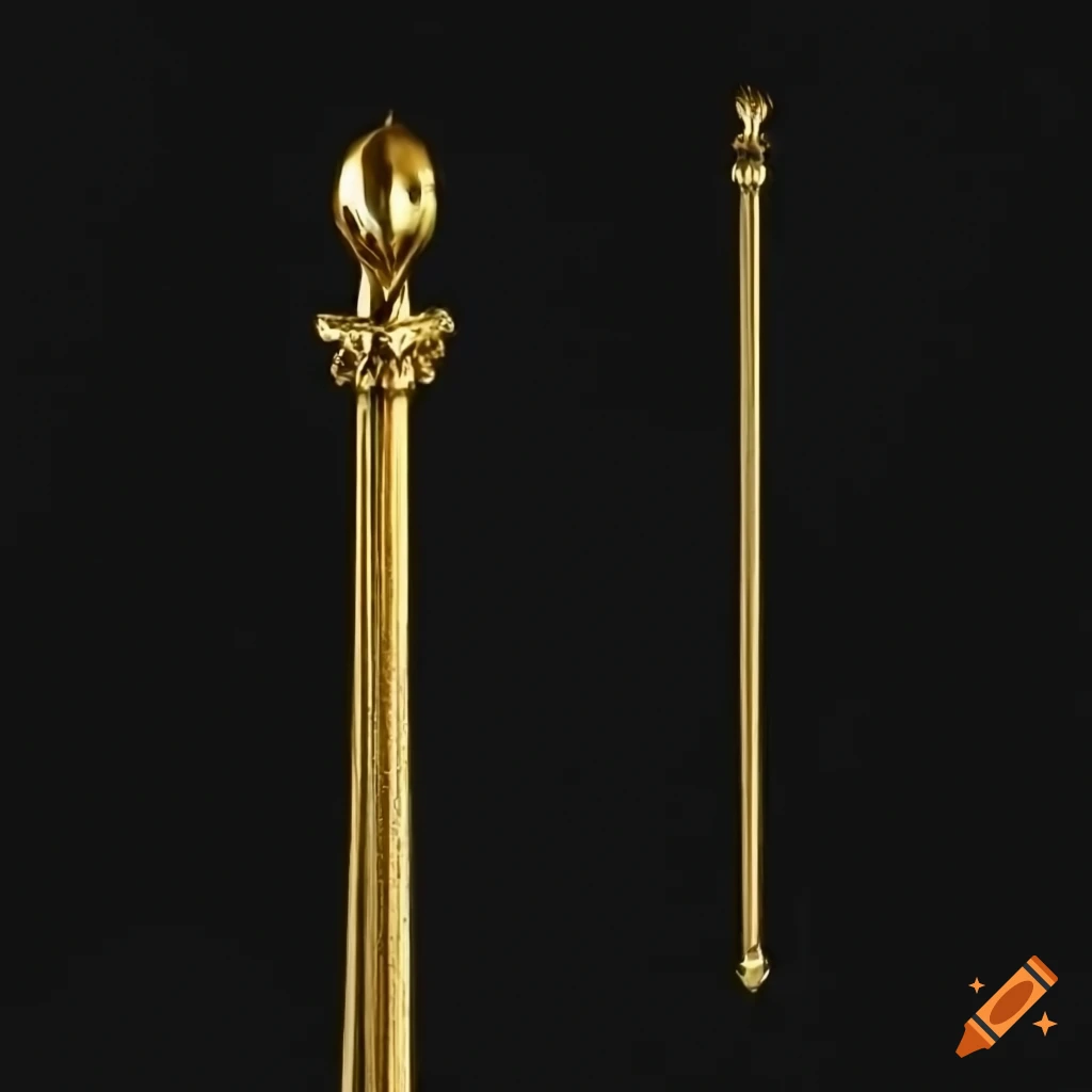 Long golden staff on Craiyon